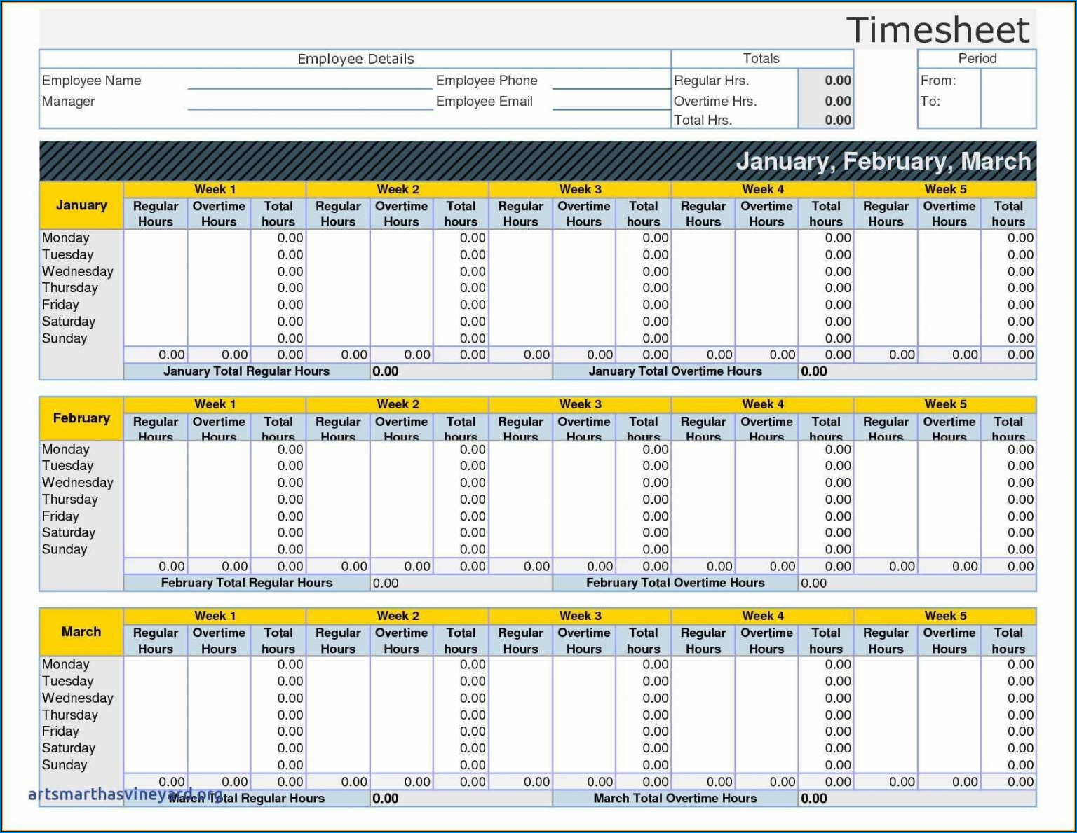 √ Excel Timesheet Template For Multiple Employees