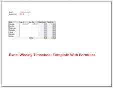 √ Free Excel Weekly Timesheet Template With Formulas