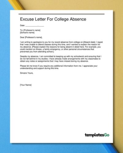 √ Free Editable Excuse Letter Template (Word)