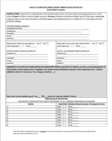 √ Free Printable Crime Report Template