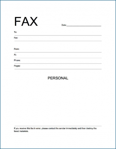 √ Free Printable Fax Cover Letter Template