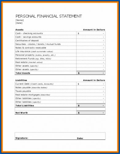 √ Free 4+ Samples of Financial Statement Template Word
