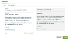 √ Follow Up After a Quote Email Template