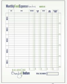 Food Budget Worksheet Template Example | Templateral
