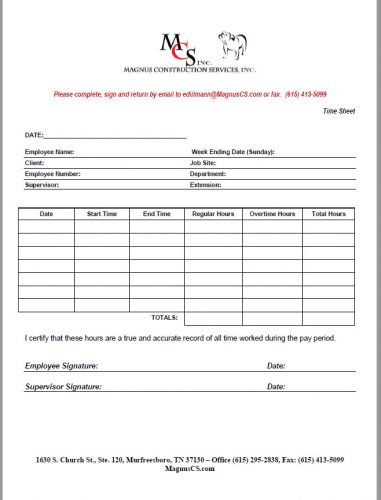 Free Printable Time Sheets PDF | Templateral