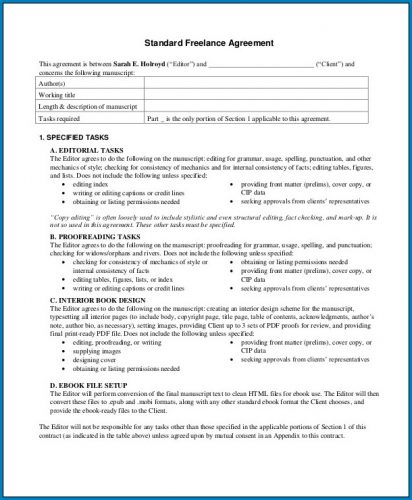 √ Free Printable Freelance Contract Template