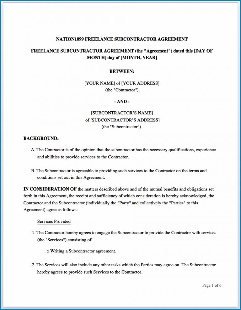 √ Free Printable Freelance Contract Template