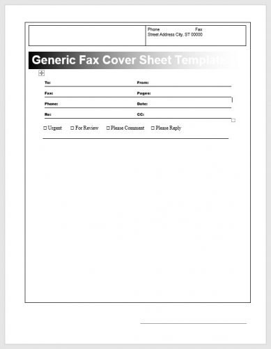 √ Free Printable Generic Fax Cover Sheet Template