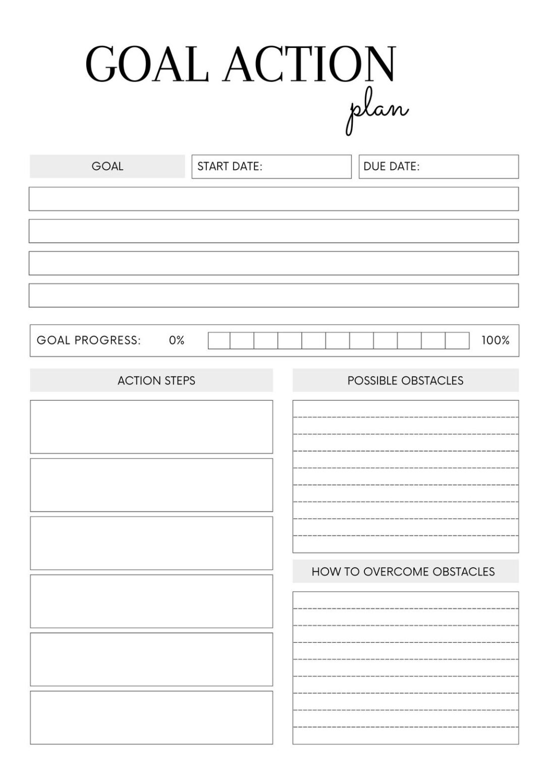 √ Free Printable Goal Tracker Template