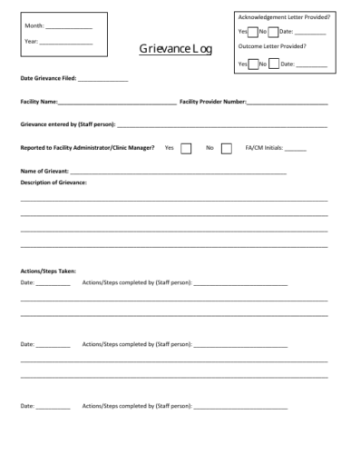 √ Grievance Letter Template (Word)