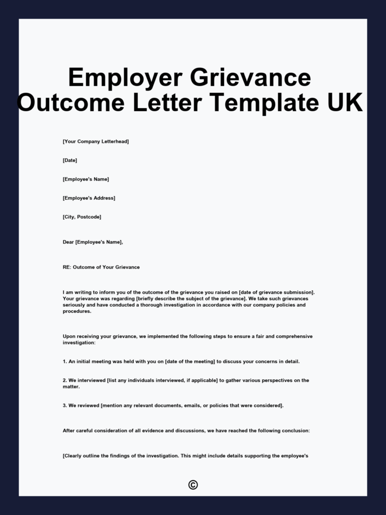 √ Grievance Letter Template (Word)