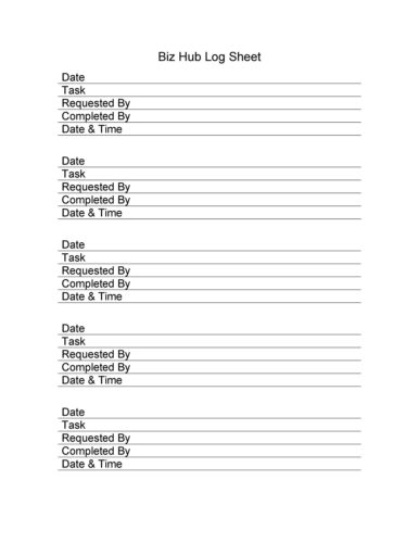 Hardware Log Sheet Template Sample | Templateral