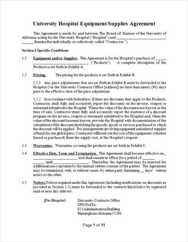 √ Equipment Consignment Agreement Template