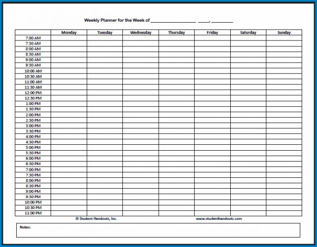 √ Free Printable Hourly Planner PDF