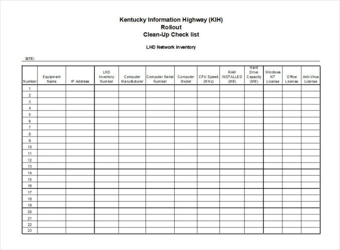 √ Free Printable Computer Inventory Template