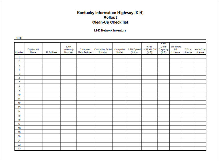 √ Free Printable Computer Inventory Template