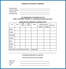 √ Free Printable Independent Contractor Timesheet Template