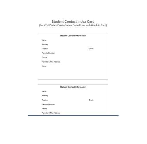 √ Free Printable Index Card Template