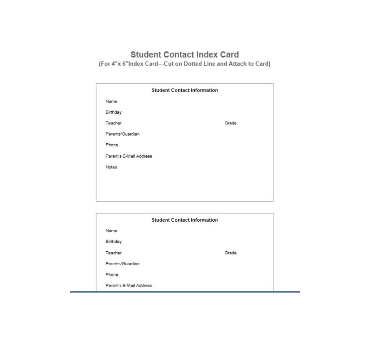 √ Free Printable Index Card Template
