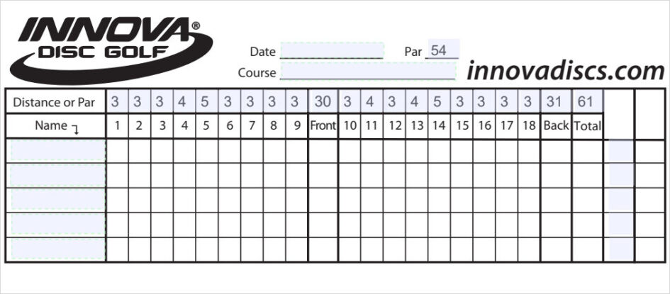 √ Free Printable Golf Scorecard Template