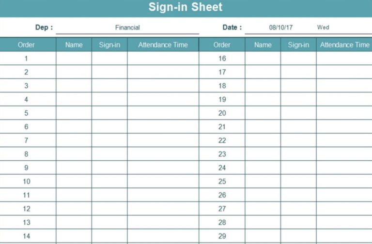√ Inventory Sign-out Sheet Template (Excel)
