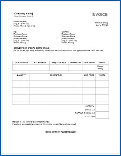 √ Free Customizable Invoice Receipt Template