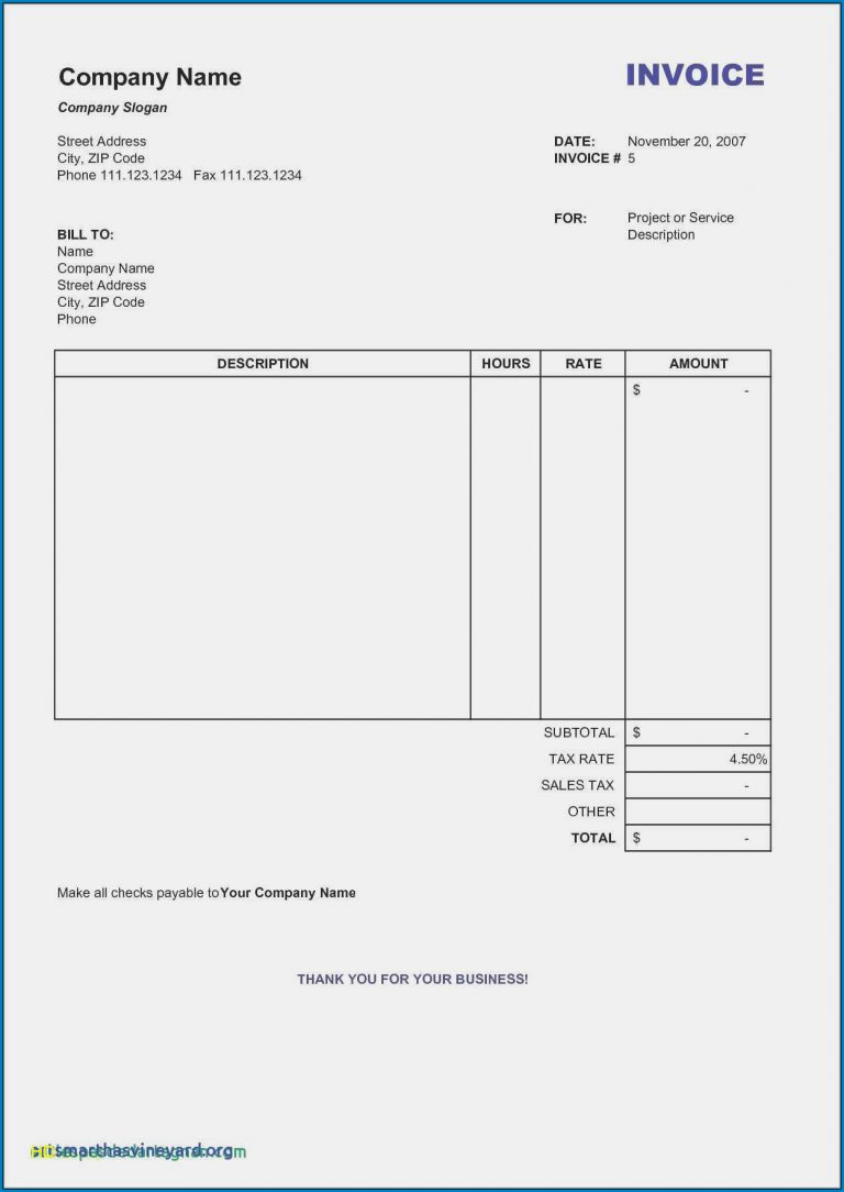 √ Free Printable Invoice Template PDF