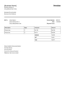 Invoice Template With Bank Details | Templateral