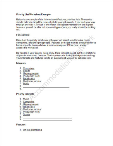 √ Free Printable Priority List Template