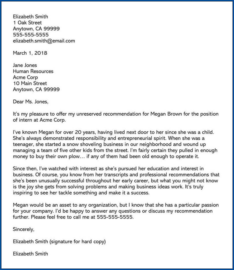  Free Printable Letter Of Recommendation For Friend