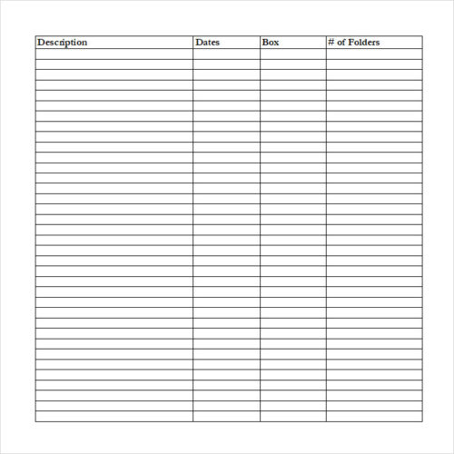 Library Record Inventory Form Template | Templateral