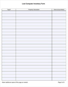 Lost Computer Inventory Form | Templateral