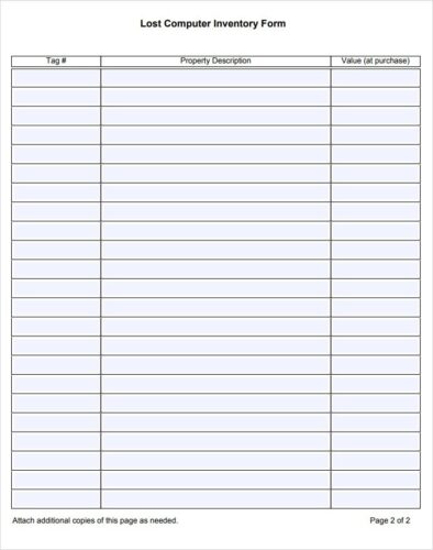 √ Free Printable Computer Inventory Template