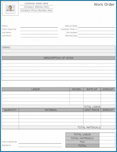 √ Free Printable Maintenance Work Order Template