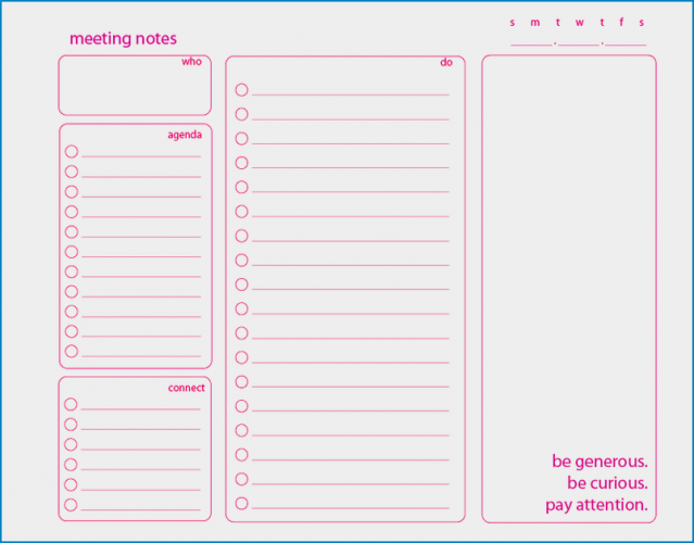 √ Free Printable Meeting Notes Template