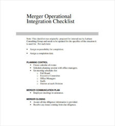 √ Free Printable Integration Checklist Template