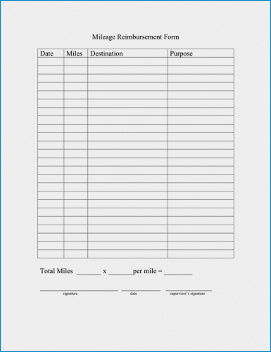 √ Free Printable Mileage Reimbursement Form