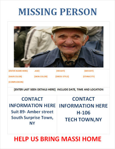 √ Free Printable Missing Person Flyer Template