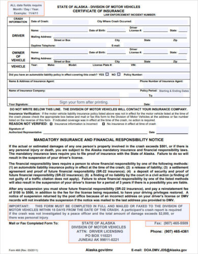 √ Printable Certificate of Insurance Template