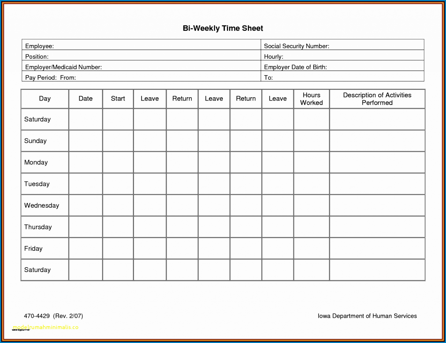 √ Free Printable Multiple Employee Timesheet Template