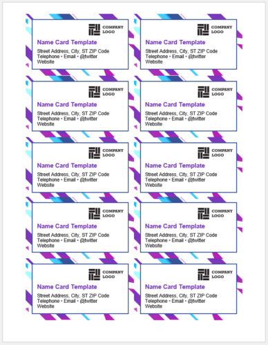 √ Customizable Name Card Template (Word)