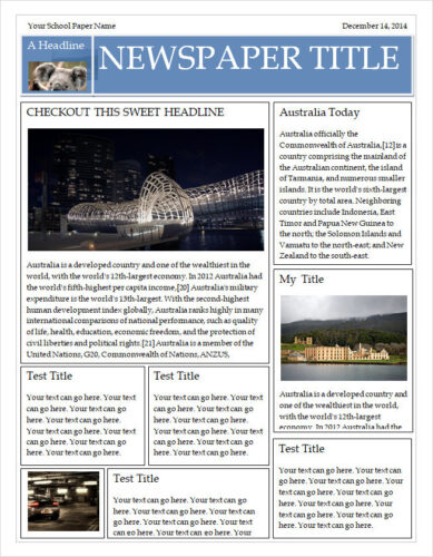 √ Printable Old Newspaper Template
