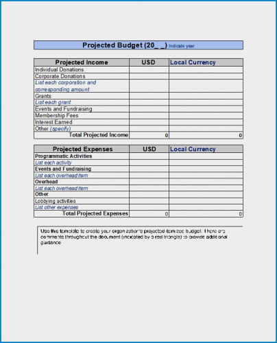 √ Free Printable Non Profit Budget Template