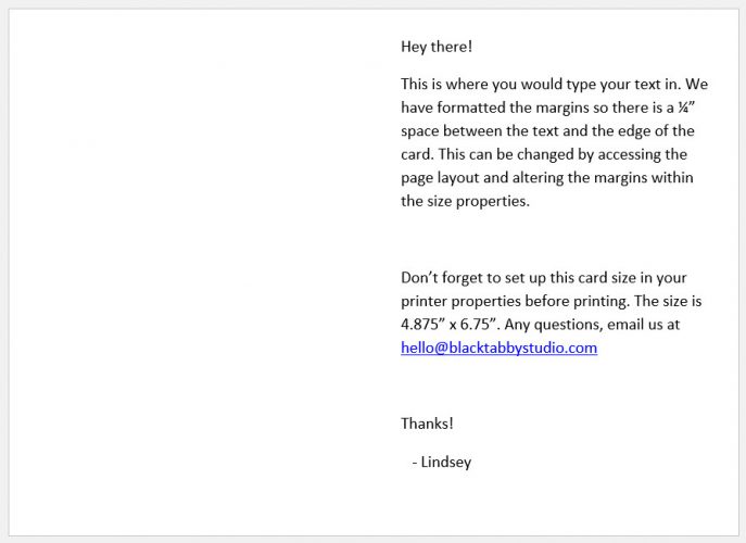 √ Free Printable Note Card Template