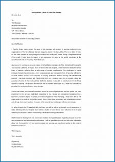 √ Free Printable Nursing Letter Of Intent Template