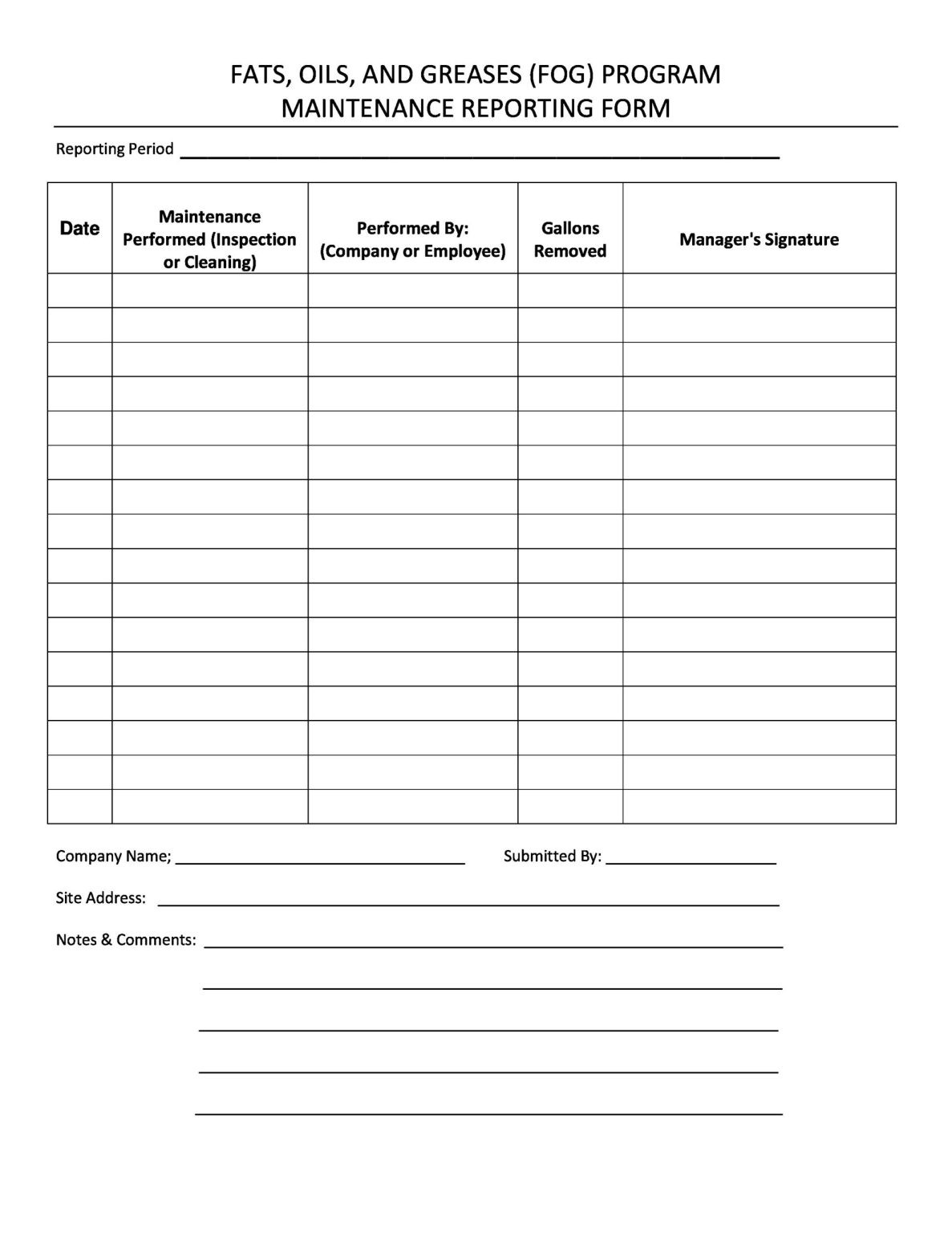 √ Office Maintenance Log Template (Excel)
