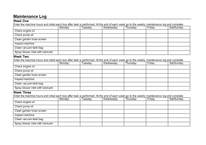 √ Office Maintenance Log Template (Excel)
