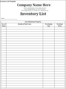 √ Office Supply Inventory List Template (Excel)