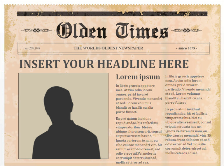 √ Printable Old Newspaper Template