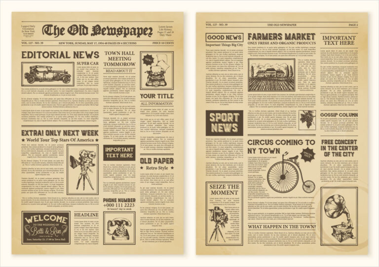 √ Printable Old Newspaper Template